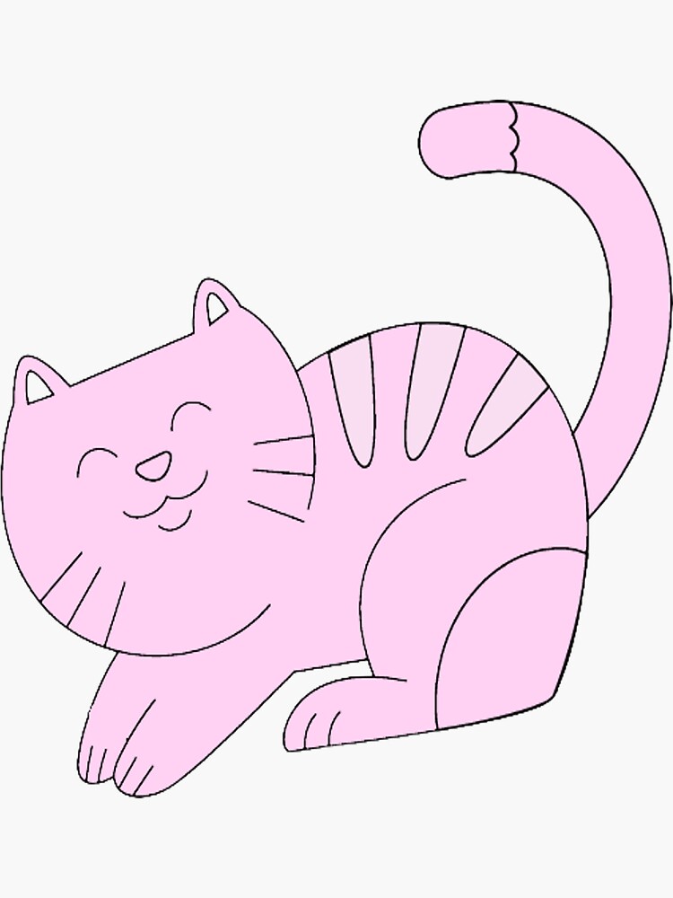 " cute pink cat" Sticker for Sale by Nature-love1 | Redbubble