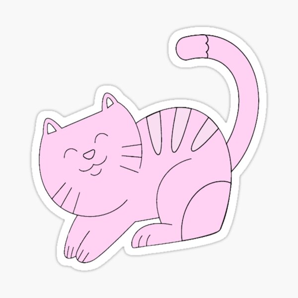 " cute pink cat" Sticker for Sale by Nature-love1 | Redbubble