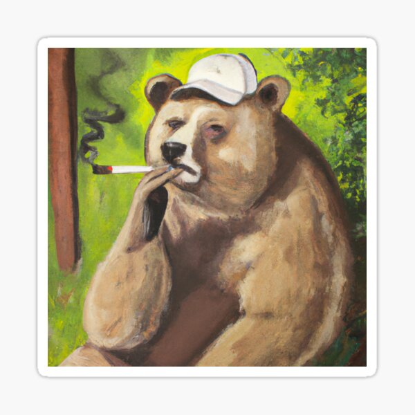 "A sad bear" Sticker for Sale by MyOilArt4you | Redbubble