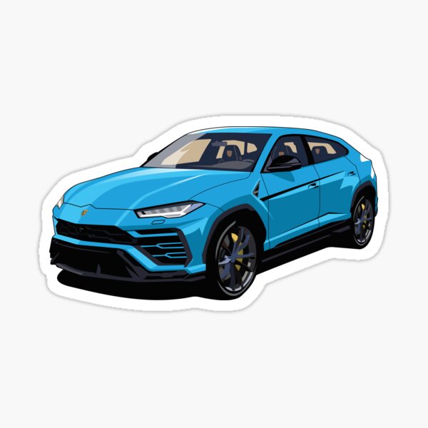 "blue lamborghini urus car illustration" Sticker for Sale by ...