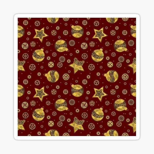 "Christmas Red Gold Star Pattern" Sticker for Sale by Hoildaysdesigns ...