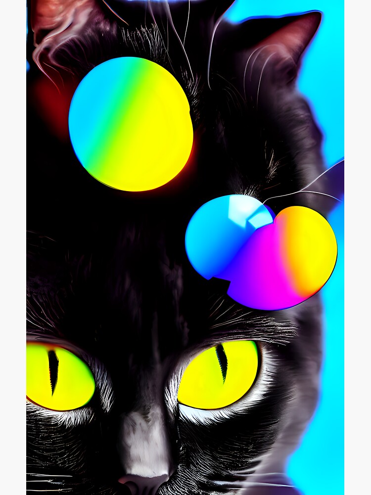 "Chromatic aberration, prismatic, black cat" Sticker for Sale by ...