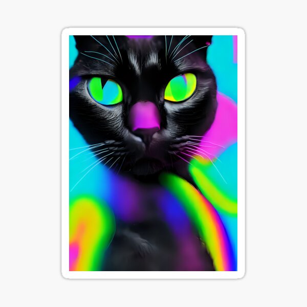 "Cat Chrome colors" Sticker for Sale by AiArtPrints | Redbubble