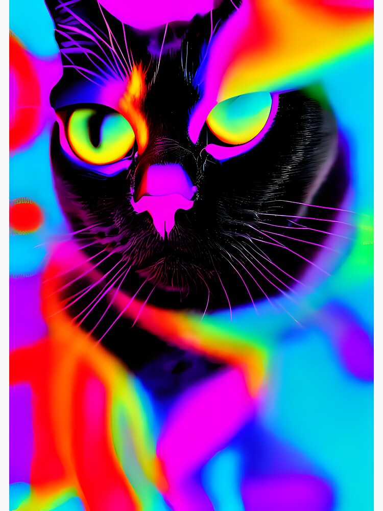 "Chroma cat design" Sticker for Sale by AiArtPrints | Redbubble