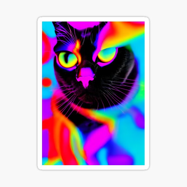 "Chroma cat design" Sticker for Sale by AiArtPrints | Redbubble