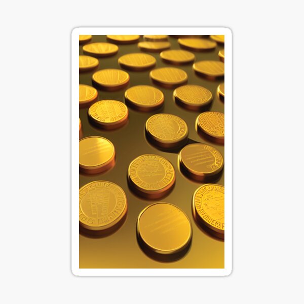 "Gold Coins" Sticker for Sale by AImageX | Redbubble