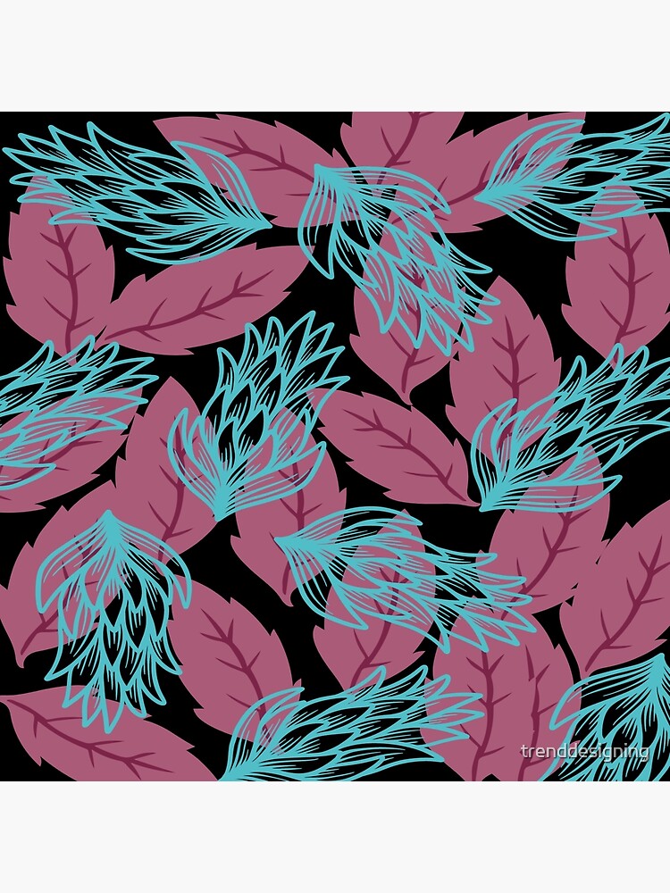 "cashmere leaves graphic design with black background" Poster for Sale ...