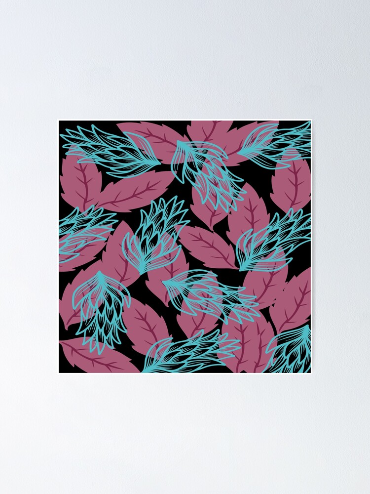 "cashmere leaves graphic design with black background" Poster for Sale ...