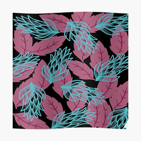 "cashmere leaves graphic design with black background" Poster for Sale ...