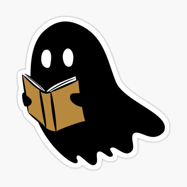 "bookish ghost" Sticker for Sale by indiebookster | Redbubble