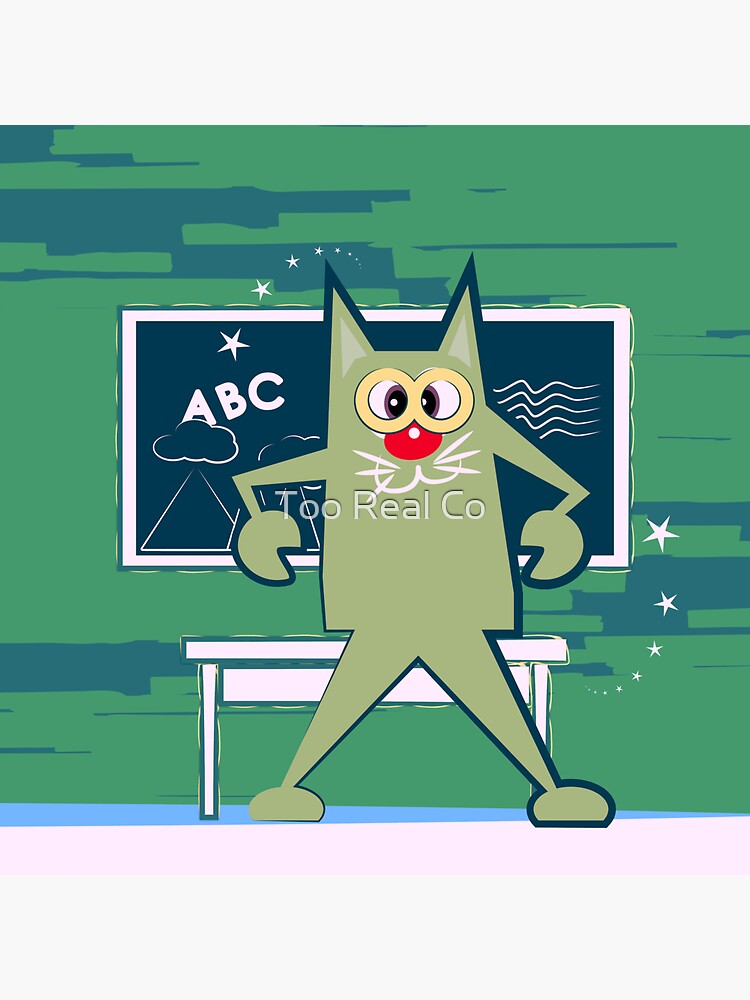 "Stressed Cat Cartoon" Sticker for Sale by TheGroovyTop | Redbubble