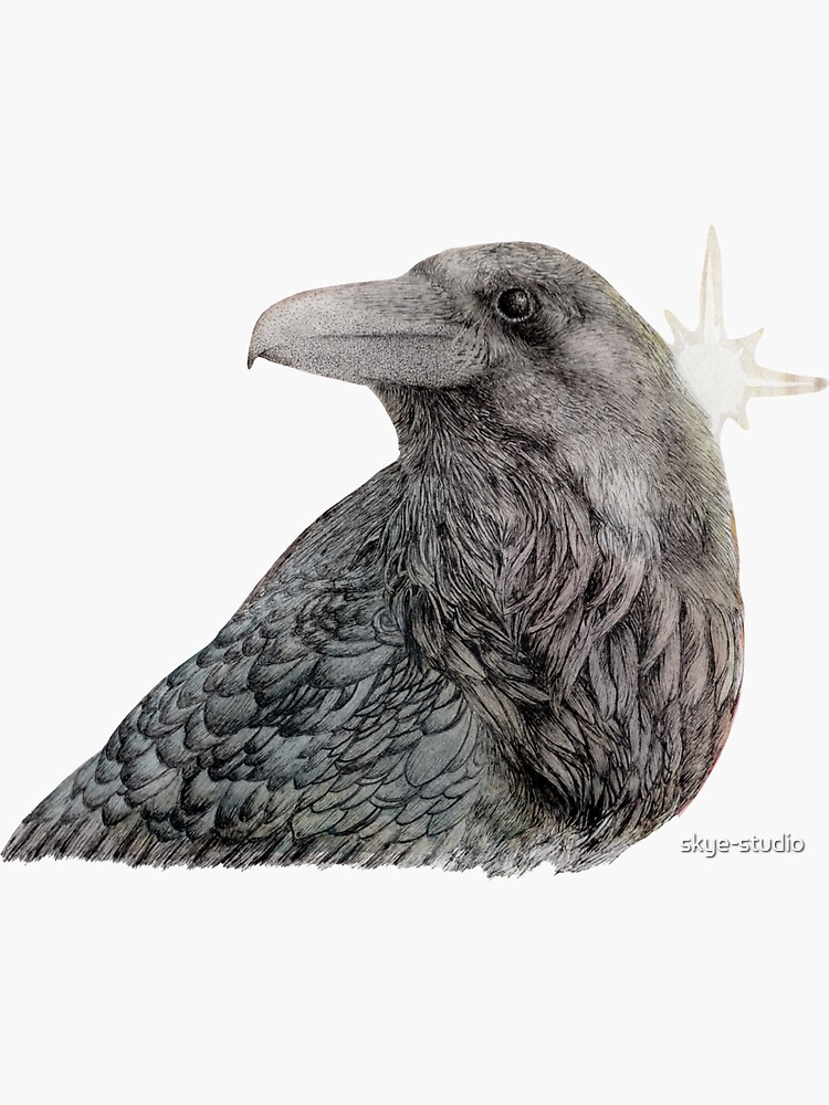 "Raven with Sun" Sticker for Sale by skye-studio | Redbubble