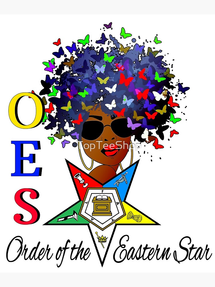 " OES Order Of The Eastern Star Logo Sistar Butterfly Freemason" Poster ...