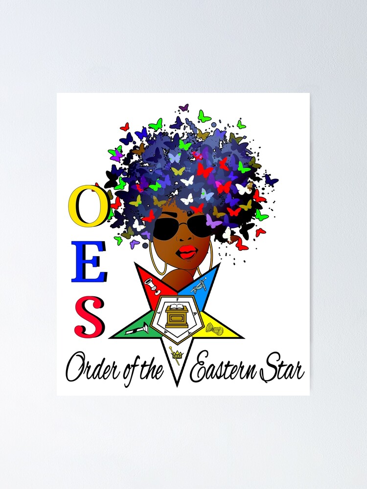 " OES Order Of The Eastern Star Logo Sistar Butterfly Freemason" Poster ...