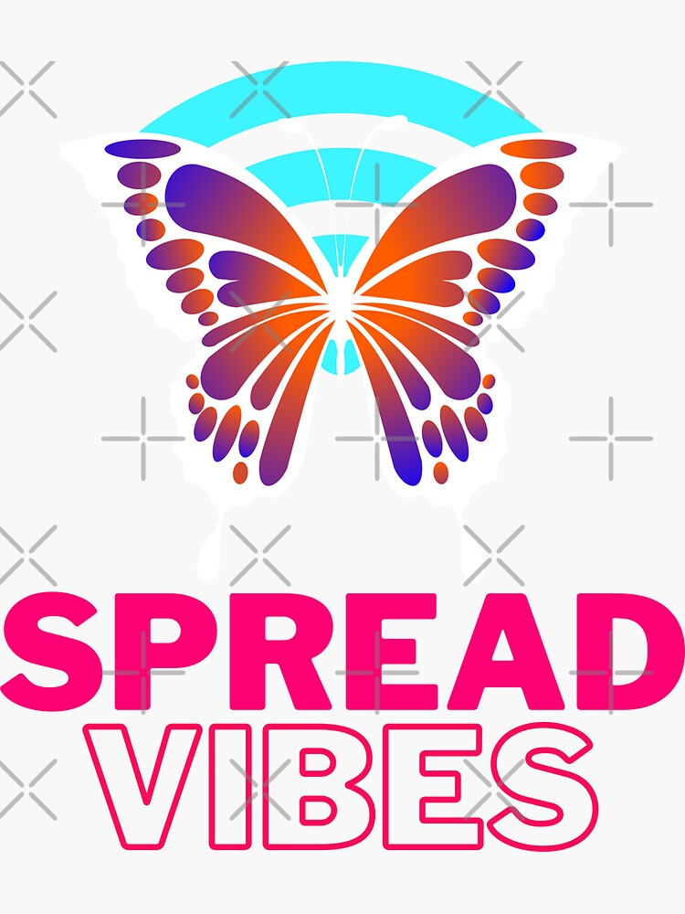 "Spread Vibes - Internet Signal - Butterfly" Sticker for Sale by LTM ...