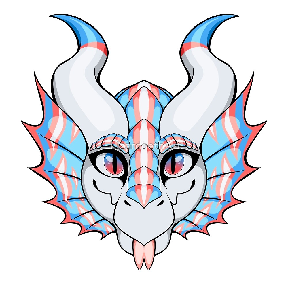 "Pride Dragon - Trans Pride" by LizardbethArt | Redbubble