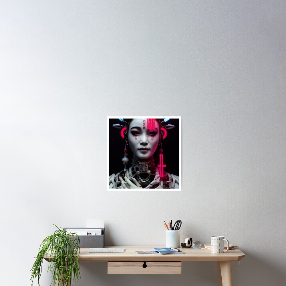 "Geisha Cyborg Japanese Robot Sci Fi Fantasy Manga Cyberpunk" Poster ...
