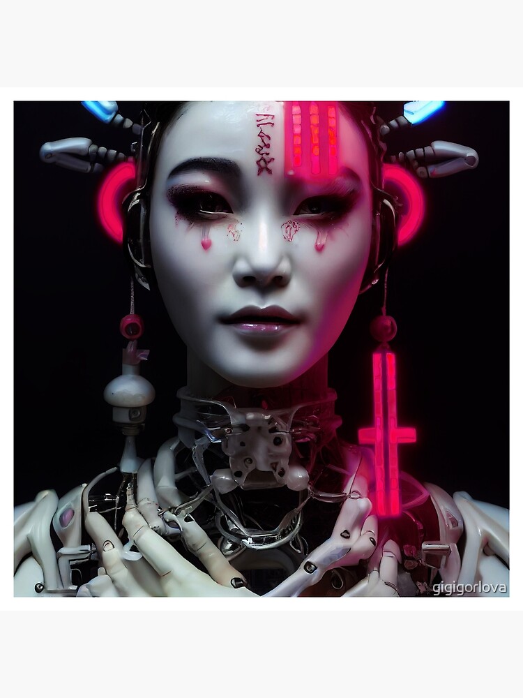 "Geisha Cyborg Japanese Robot Sci Fi Fantasy Manga Cyberpunk" Poster ...