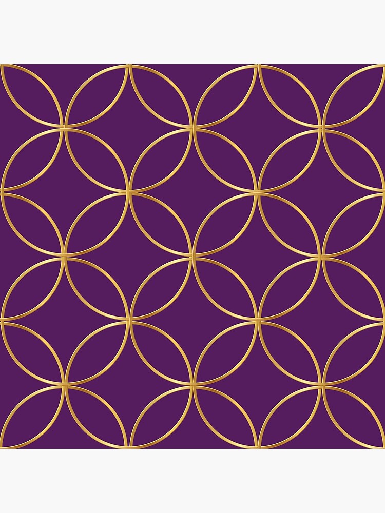 "Sacred Geometry Pattern in Gold and Royal Purple" Poster for Sale by ...