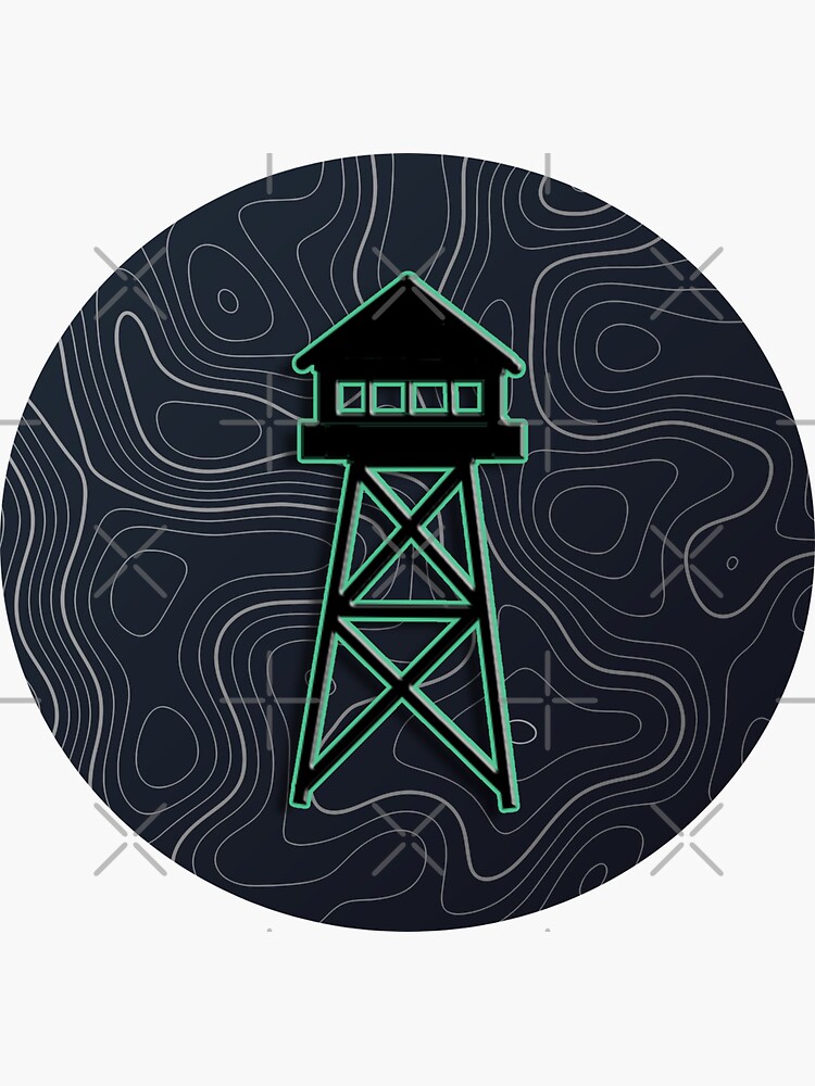 "Fire Lookout Topo Design" Sticker for Sale by Brizzard2027 | Redbubble