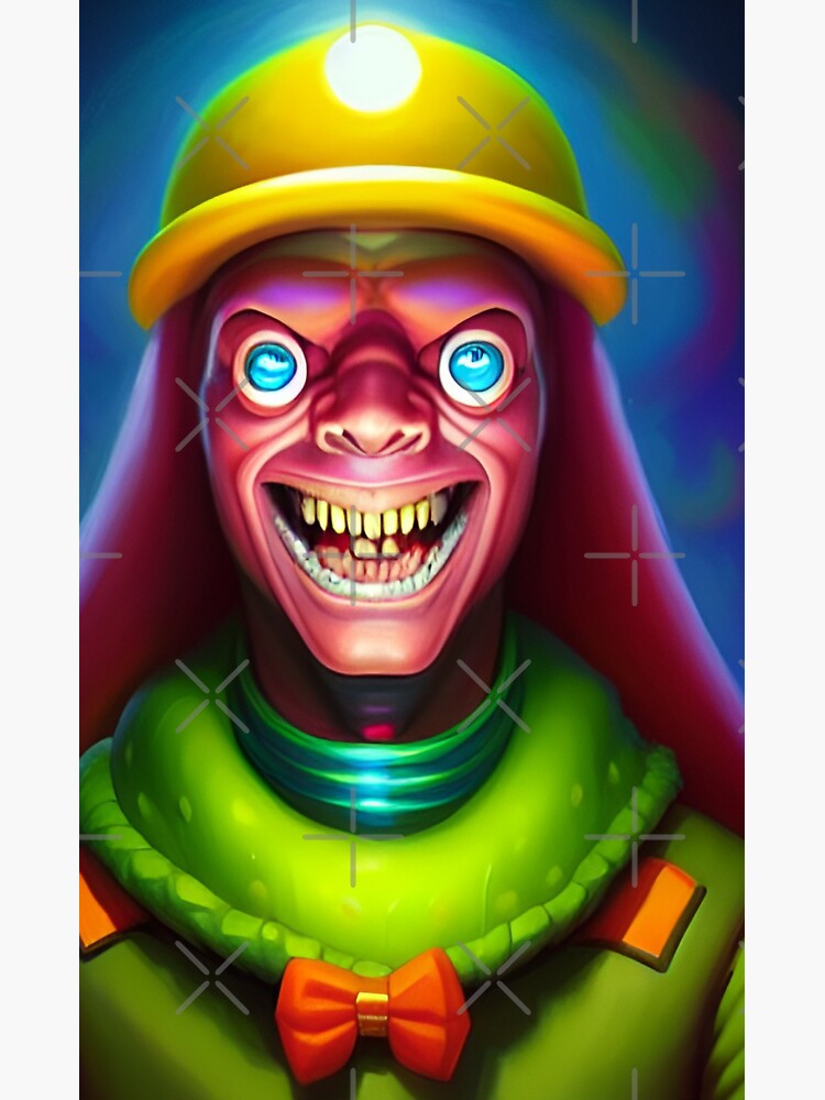 "Abstraction Cringe Horror Face Close up blue eyes" Sticker for Sale by ...