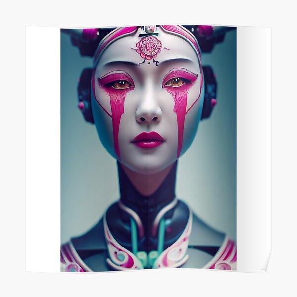 "Geisha Cyborg Japanese Robot Sci Fi Fantasy Manga Cyberpunk" Poster ...