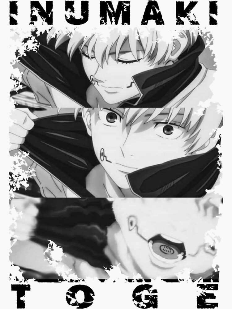 "inumaki black and white jjk " Sticker for Sale by cullarszala3 | Redbubble