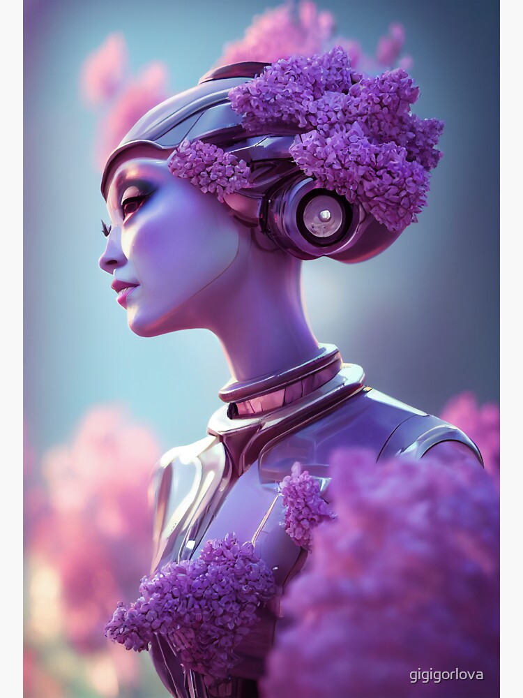 "Geisha Cyborg Japanese Robot Sci Fi Fantasy Manga Cyberpunk" Sticker ...