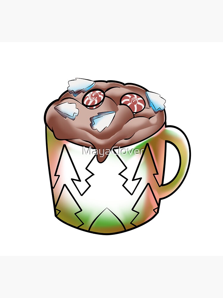 "Chocolate filled Marshmallow trees and peppermint sticker " Sticker ...