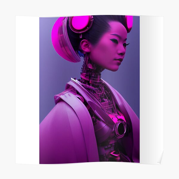 "Geisha Cyborg Japanese Robot Sci Fi Fantasy Manga Cyberpunk" Poster ...
