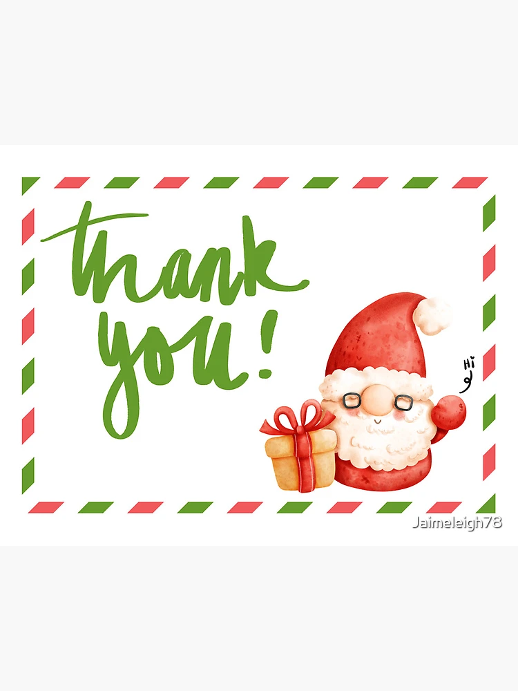 Thank You Note From Santa Christmas Thank You Card Santa & Rudolph