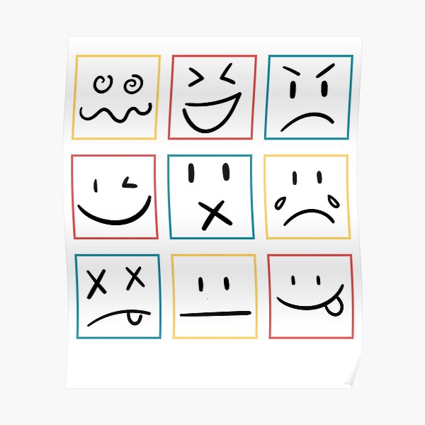 "Different facial expressions" Poster for Sale by Queen7520 | Redbubble