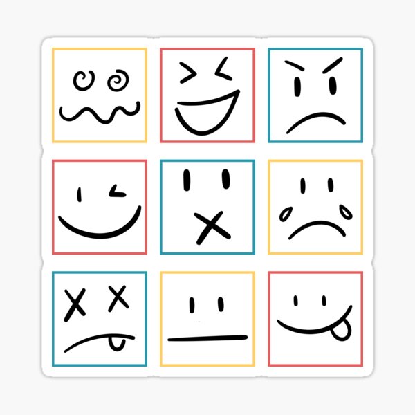"Different facial expressions" Sticker for Sale by Queen7520 | Redbubble