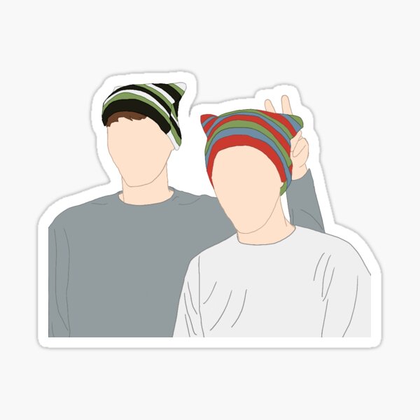 "dnf - dream and george with cat beanies" Sticker for Sale by ...