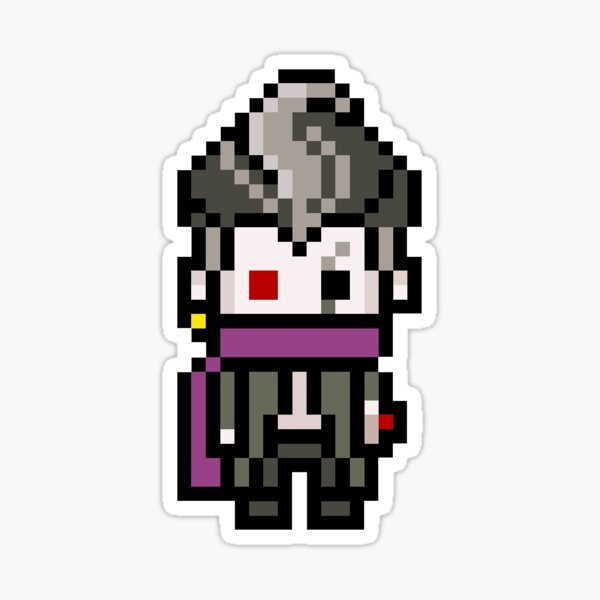 "Pixel Gundam Tanaka" Sticker for Sale by Something-Artz | Redbubble