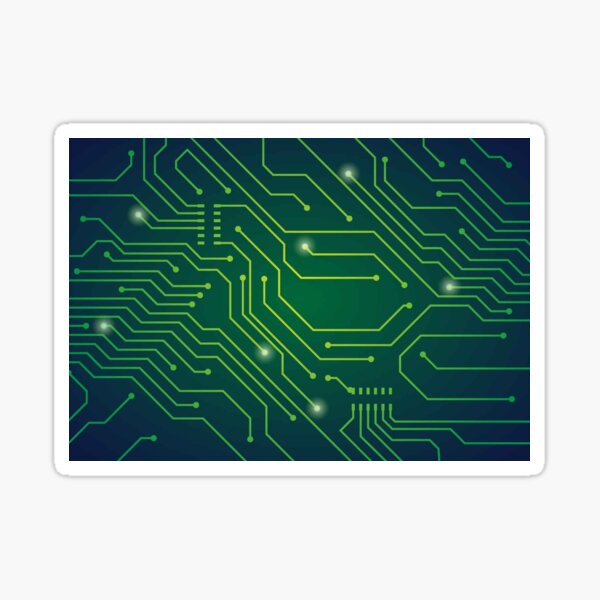 "Electronic wiring on a green PCB" Sticker for Sale by I-smiL | Redbubble