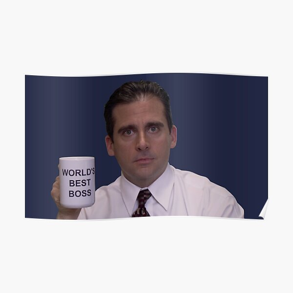 "Michael Scott "worlds best boss"" Poster for Sale by astralfeather ...