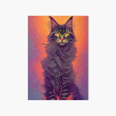 "maine coon cat " Art Board Print for Sale by AiArtPrints | Redbubble