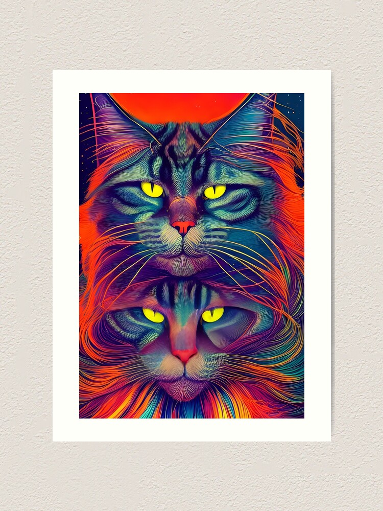 "maine coon cat " Art Print for Sale by AiArtPrints | Redbubble