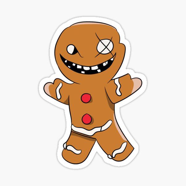 "Creepy Christmas Gingerbread Man" Sticker for Sale by Sameh Messaoudi ...