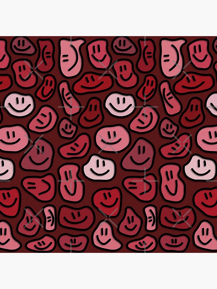 "Red Distorted Smiley Faces" Poster for Sale by Ayoub14 | Redbubble