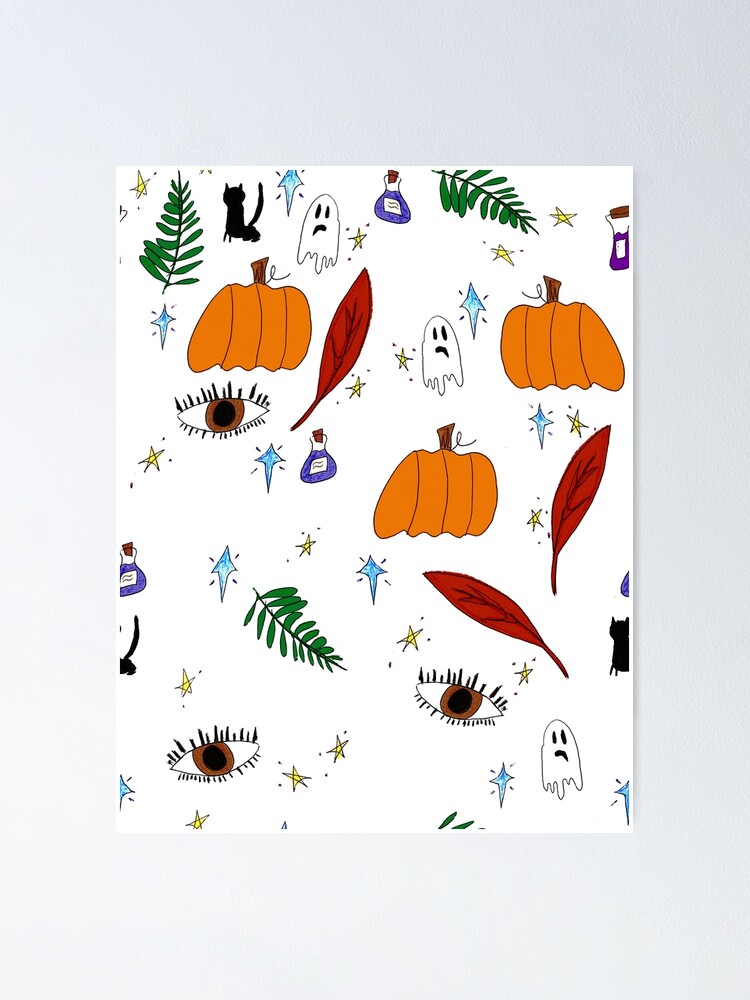 "Witchy Halloween Doodles- pumpkin, ghost, potion, star, magic, leaves ...