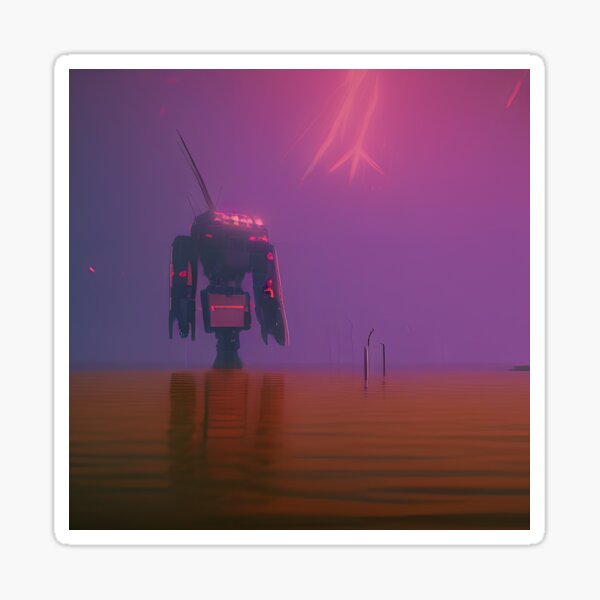 "Robot in purple light" Sticker for Sale by Epicflood | Redbubble