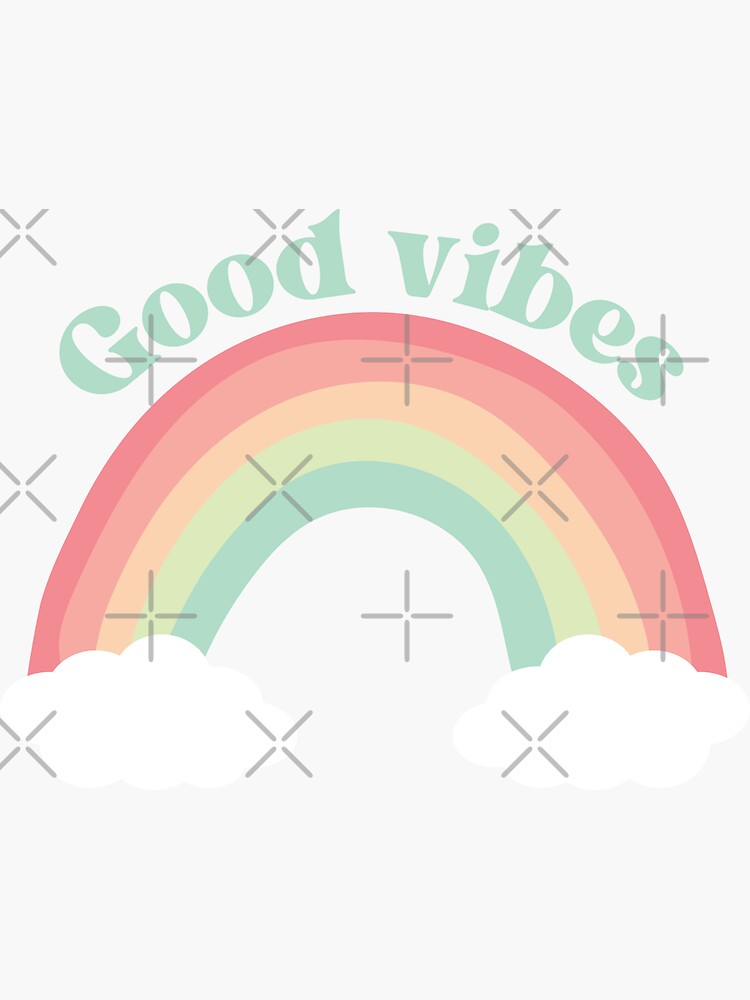 "good vibes rainbow" Sticker for Sale by SusmusStickers | Redbubble