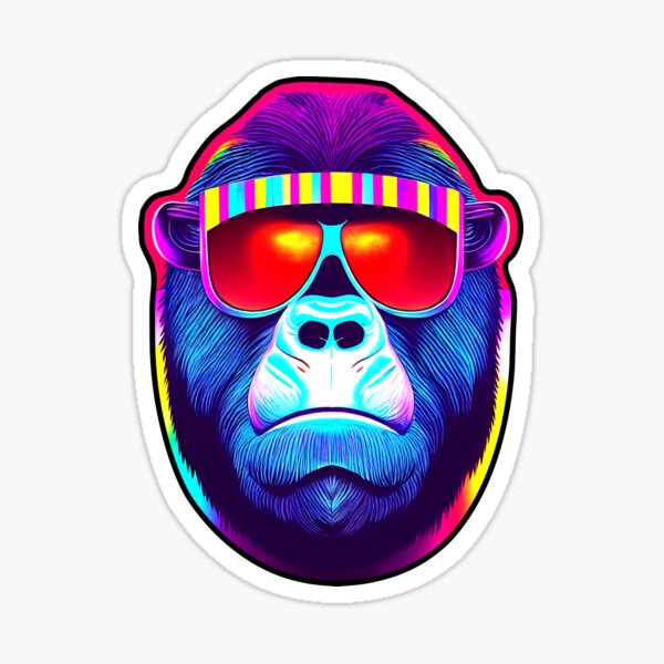 "NEON APE" Sticker for Sale by GloriaSanchez | Redbubble