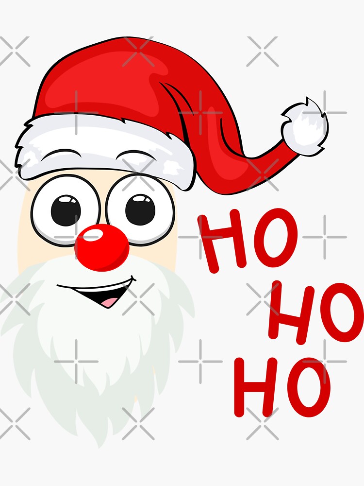 "Cartoon Santa "Ho Ho Ho"" Sticker for Sale by PajdaPoD | Redbubble