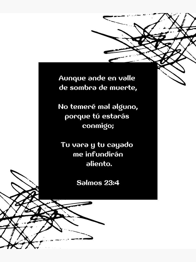 "Bible Verse Psalm 23-4 In Spanish" Poster for Sale by bible-prints ...