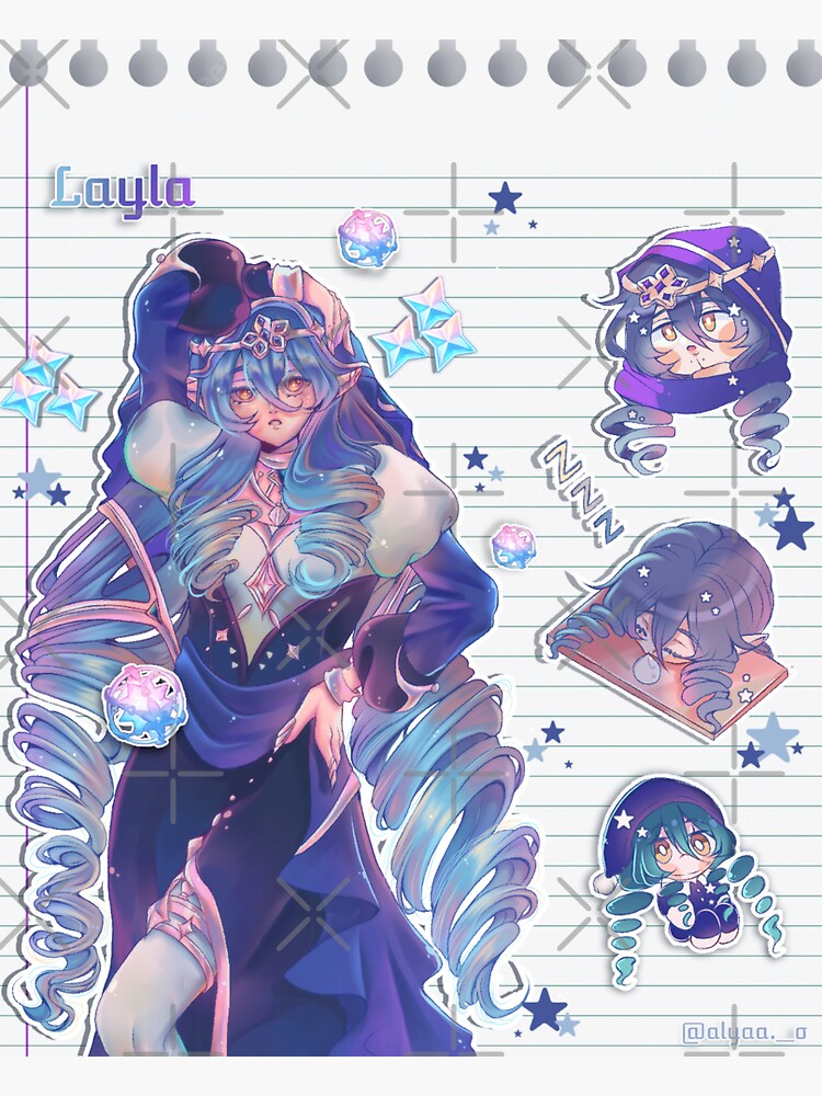 " Genshin impact Layla" Sticker for Sale by Alyaao | Redbubble