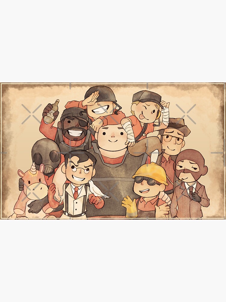 "Team Fortress 2 Chibi Art" Sticker for Sale by HeraSouflee | Redbubble