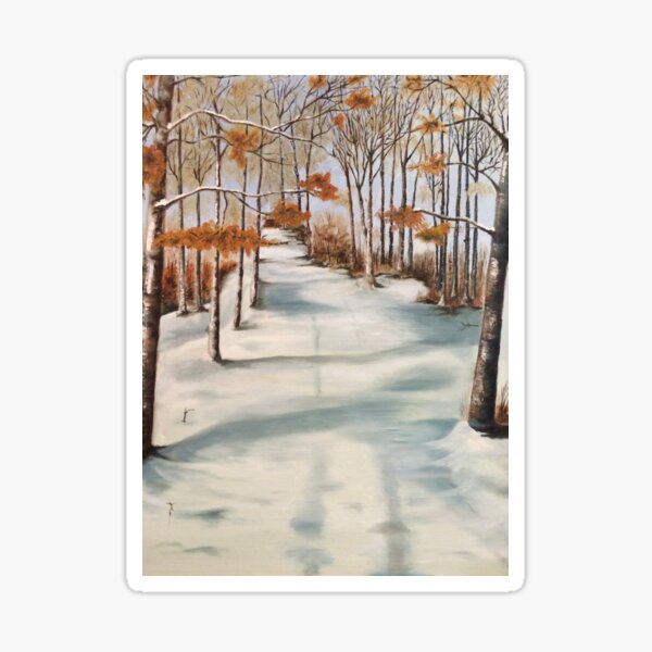 "Snowy path" Sticker for Sale by JSouzaArt22 | Redbubble